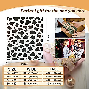 Cow Print Blanket 50"×60" Soft Throw Blanket for Couch Super Soft Thick Blanket Cozy Fluffy Blanket Black White Gifts for Women Mom Dad Friends Sister Teen Girls Grandpa Sofa