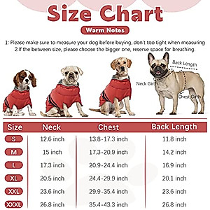 BRKURLEG Dog Jacket Winter Coat,Turtleneck Reflective Dog Cold Weather Coat with Fleece Lining,Waterproof Warm Padded Doggy Waistcoat,Adjustable Neck Chest Girth Dog Windbreaker Vest for All Breeds