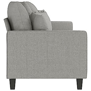 vidaXL 3-Seater Sofa: Modern Design, Durable Fabric, Breathable and Comfortable with Plywood and Metal Frame in Light Gray