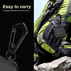 Lopnord for AirPod Case, Compatible with Apple AirPods 2nd Generation Case Cover with Lock, Rugged Protective Case for Airpod 1st Generation Case for Men with Keychain[LED Visible]