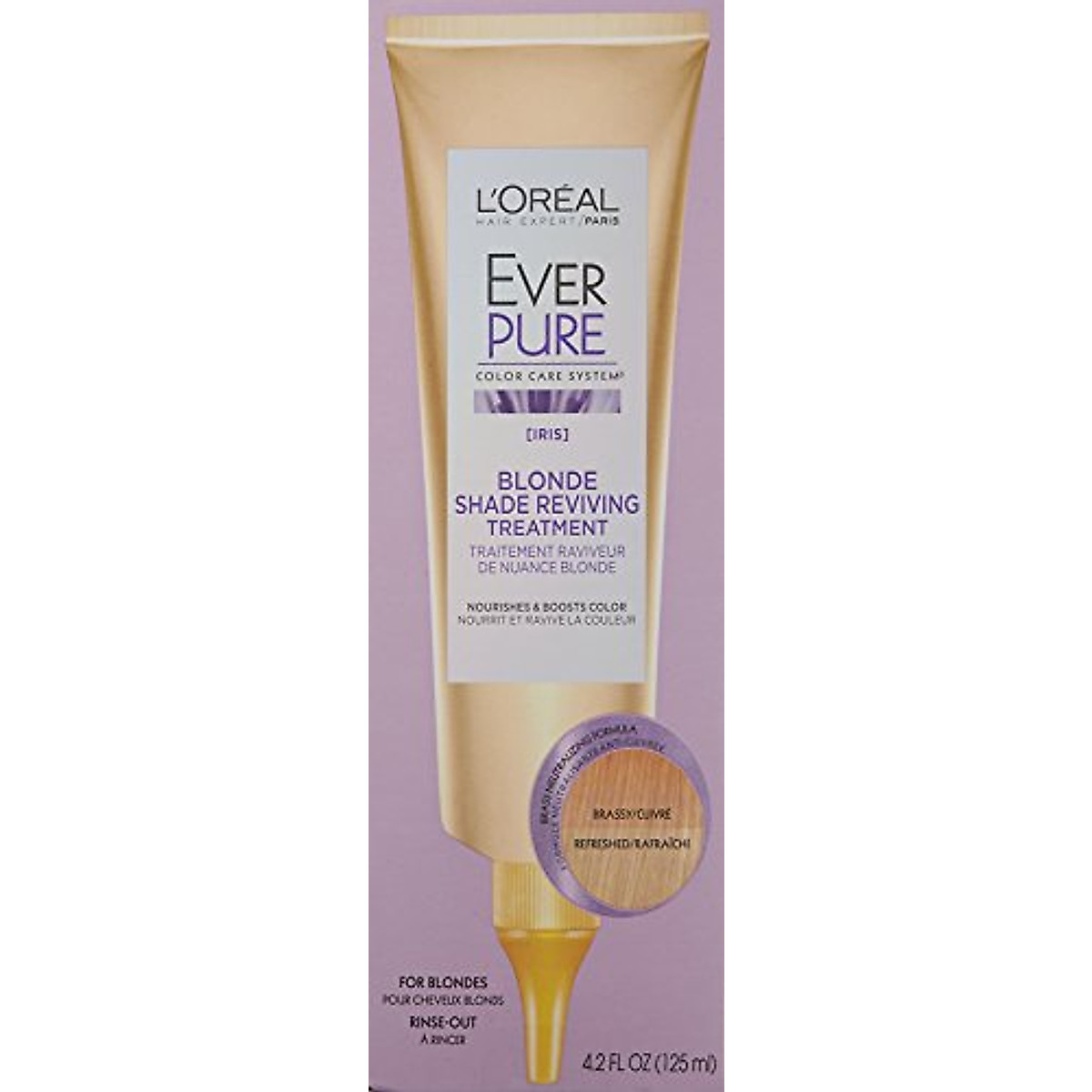 L'Oreal Paris EverPure Blonde Shade Reviving Treatment Sulfate Free, with Iris, 4.2 Fl; Oz