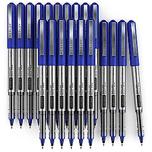 ARTEZA Rollerball Pens, Pack of 20, 0.7mm Blue Liquid Ink Pens for Bullet Journaling Fine Point Rollerball, Office Supplies for Writing, Taking Notes & Sketching