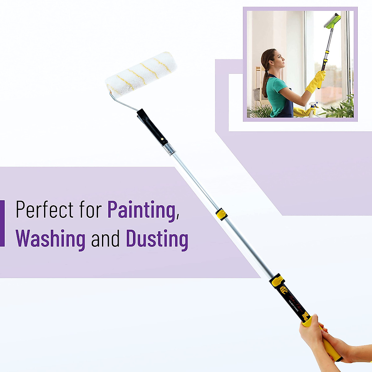Bates- Extension Pole, 1.4 to 3 Ft Pole, Telescoping Pole, Paint Pole, Extendable Pole, Paint Roller Extension Pole, Painters Pole, Extension Handle, Telescoping Handle, Telescoping Paint Roller Pole