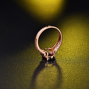 Lanmi 14k Rose Gold Natural Pink Green Tourmaline Diamonds Ring Engagement Wedding for Women Promotion