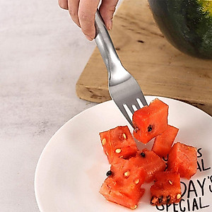 2-in-1 Watermelon Fork Slicer，Watermelon Slicer Cutter，Stainless Steel Watermelon Fork Slicer，Portable Summer Watermelon Cutting Artifact，For Family Parties Camping (A+B)