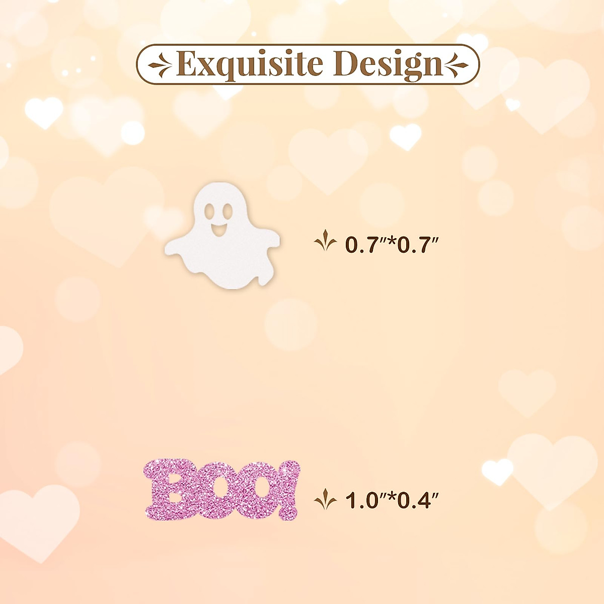 120pcs Baby Boo Confetti, Halloween Ghost Paper Scatter, White&Pink Glitter Little Boo Table Scatter for Girl, Halloween Baby Shower/First Birthday Party Decoration