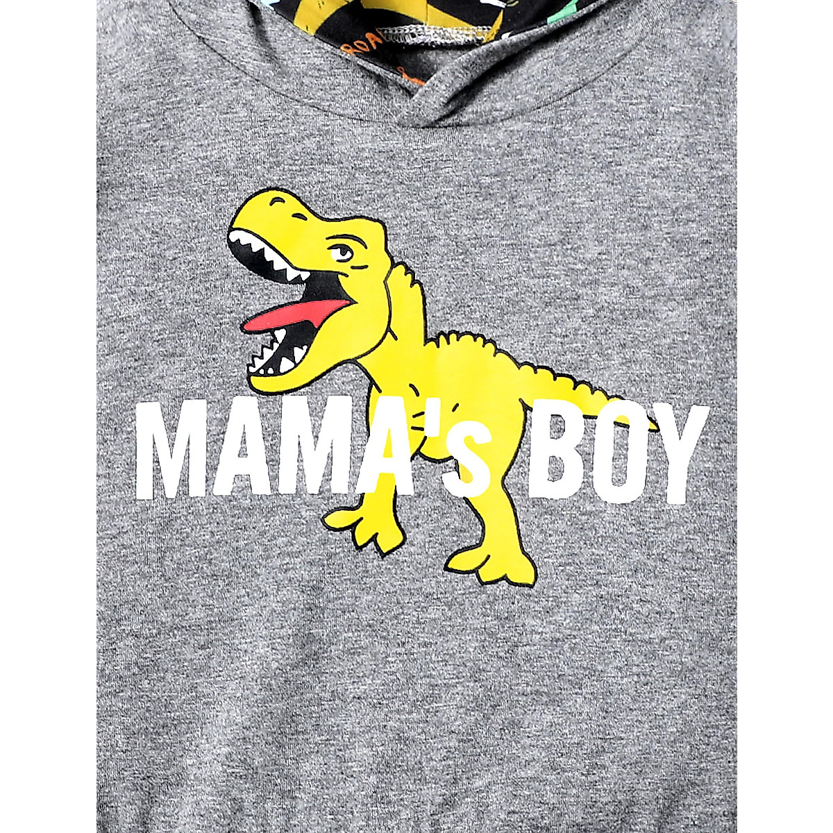 BAVADER Toddler Boy Clothes 18 24 Months Boy Clothes Mama's Boy Dinosaur Long Sleeve Hoodie Pant Sets Toddler Clothes for Boys