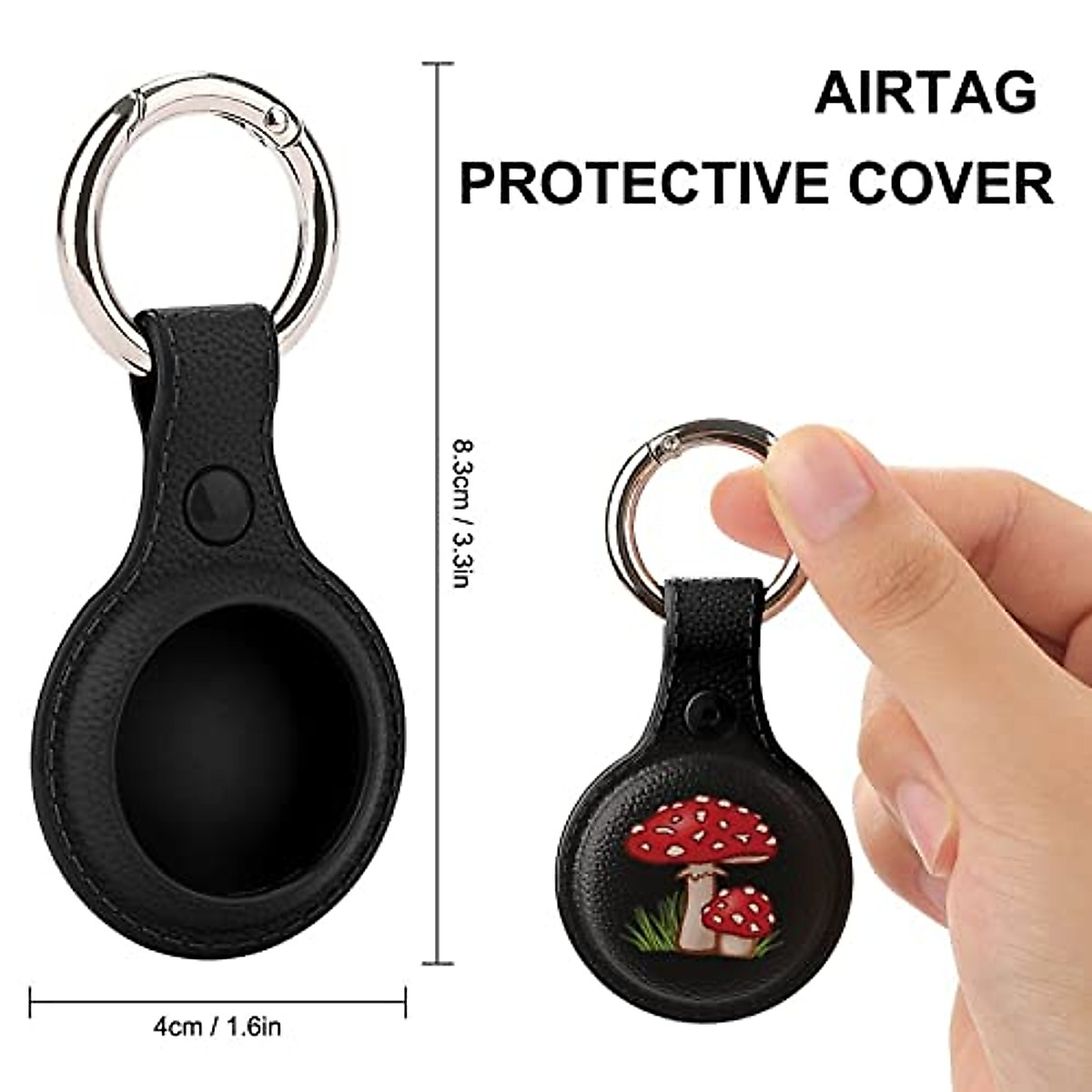 Magic Mushrooms Cute Case Compatible for Airtag Protective Cover Holder with Keychain 1PC