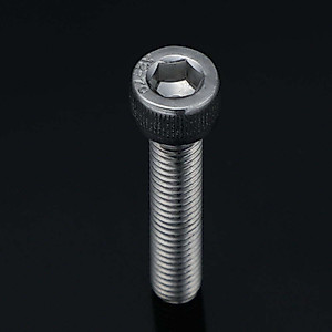 M5-0.8 x 20mm Socket Head Cap Screws, Allen Socket Drive, 304 Stainless Steel 18-8, Full Thread, Bright Finish, 40 PCS