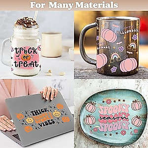 UV DTF Cup Wrap Transfer for Glass 16Oz Glass Can Rub on Transfer for Crafts, Cup Decal Stickers,9 Sheets Waterproof Ready to Apply, Ready to Press Transfers for Crafting Halloween Bats Spooky Pumpkin