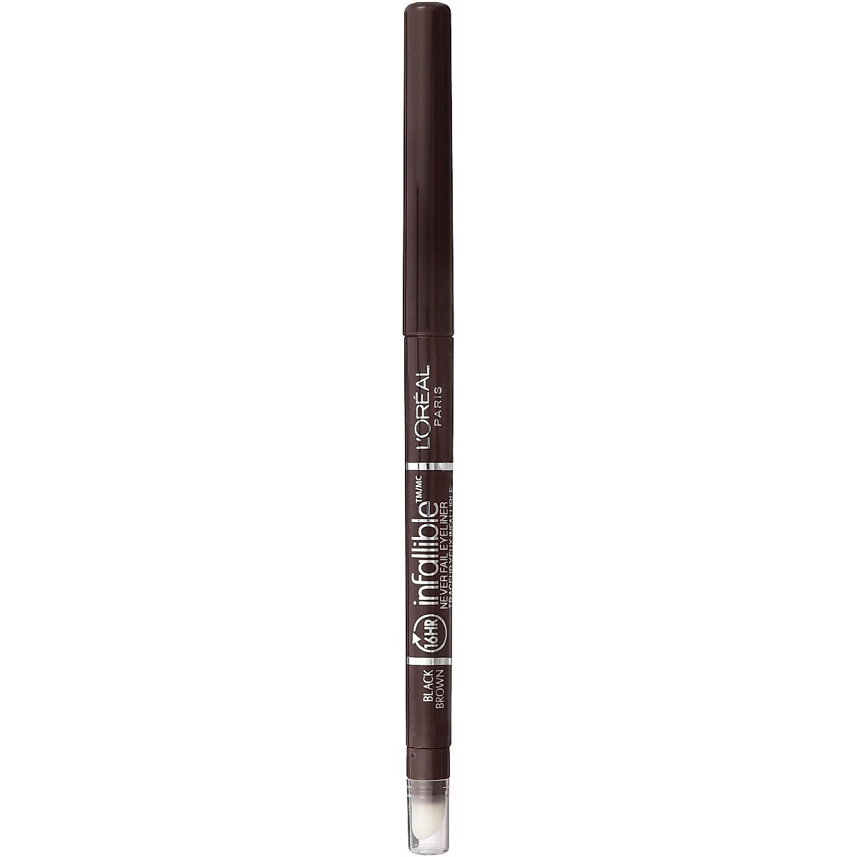 L'Oreal Paris Makeup Infallible Never Fail Original Mechanical Pencil Eyeliner with Built in Sharpener, Black Brown, 1 Count