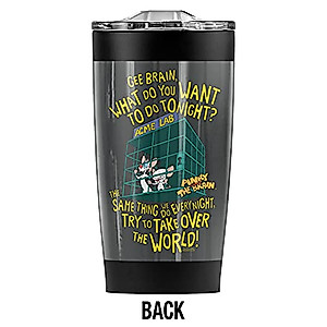 Logovision Pinky and the Brain The World Stainless Steel Tumbler 20 oz Coffee Travel Mug/Cup, Vacuum Insulated & Double Wall with Leakproof Sliding Lid | Great for Hot Drinks and Cold Beverages
