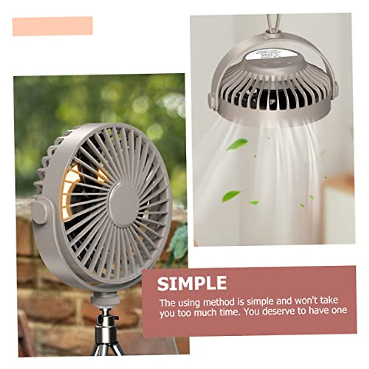 UKCOCO 1 Set Fan Small Fan Vintage Table Fan Table Stand Fan Rechargeable Fan Small Battery Fan Small Portable Fan Office Table Fan Table Cooling Fan Lovely Desk Fan Plastic Grey Office