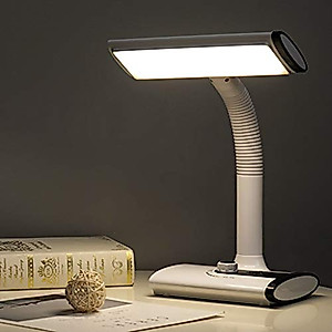 XIAOQIU Eye-Caring Rechargeable LED Desk Lamp 1800 MA Eye Protection Rotating Button 3 Gears Toning Light Table Lamp for Students to Learn and Read Office lamp (Color : White)