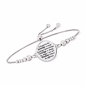 Ross-Simons Italian Sterling Silver "Serenity Prayer" Bolo Bracelet