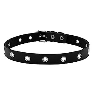 MILAKOO Women Men Cool Punk Goth Leather Collar Choker Necklace (Black)