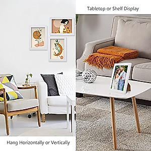 PECULA 2 Pack 5x7 Picture Frame, White Picture Frame for Wall and Tabletop Display, Resistant Plastic Photo Picture Frame with Clear Plexiglass for Vertical or Horizontal Display