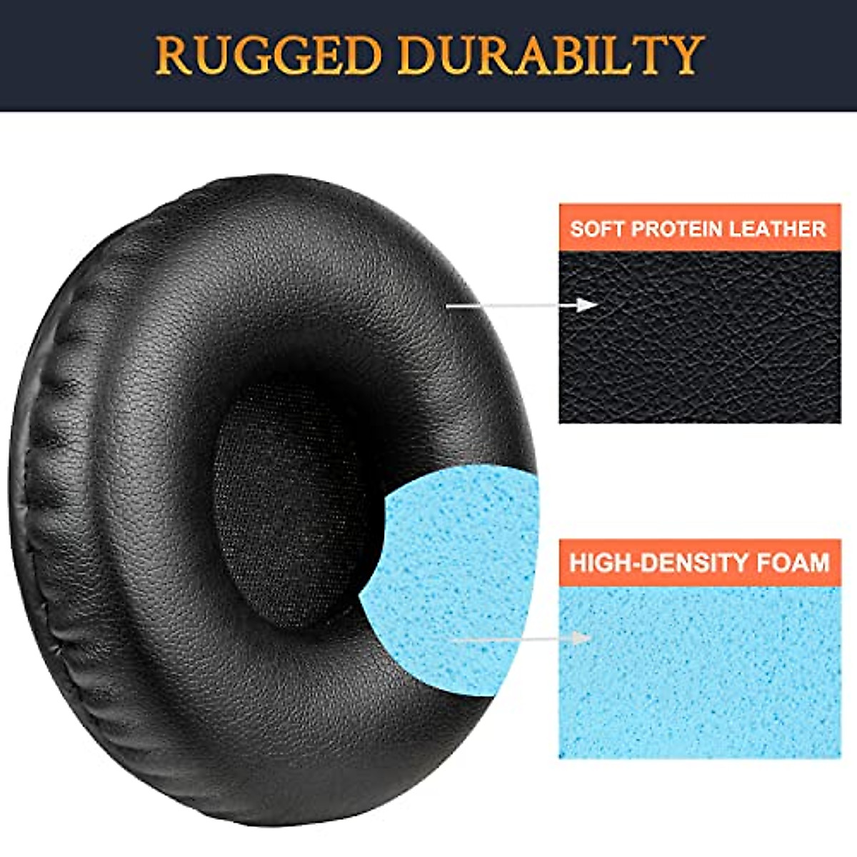 SOULWIT Protein Leather Earpads Replacement for Sony MDR-XB450, XB550, XB650 Headphones, Ear Pads Cushions for MDRXB450, XB450AP, XB550AP, XB650BT Headset