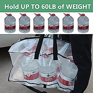 Kiffun Moving Bags Clear Heavy Duty Extra Large Tote Bag with Zippers Handles & Backpack Trap Easy Packing & Storage for Clothes Blanket 6 Pack