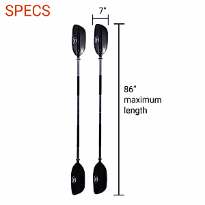 Pack of 2 BKC KP224 Kayak Paddle 86-Inch - 2-Piece Collapsible Heavy Duty Lightweight Kayak Paddle with Anti-Slip Grips (Set of 2)