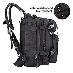 Small 30L Rucksack Pack for Outdoors, Hiking, Camping, Trekking, Bug Out Bag, Travel, Military & Tactical Army Molle Assault Backpack With US Flag Patch