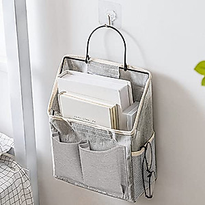 Jremreo Wall Hanging Storage Bag, 2 Pieces Small Linen Fabric Door Hanging Organizer Box, for Kitchen, Bedroom, Bathroom, Office and Student Dormitory