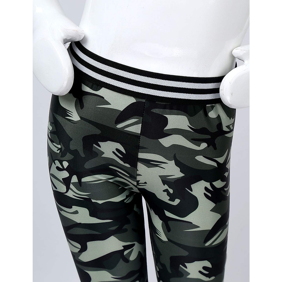 CHICTRY Kids Girls' 2 Piece Athletic Leggings with Tank Crop Tops Outfits sets for Gymnastics Sports Workout Fitness Camouflage Green 10-12 Years
