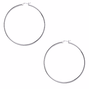 Savlano 925 Sterling silver Round Hoop Earrings for Women Comes in 30MM-65MM (65)