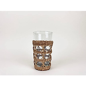 Seagrass Rattan Cage Highball Set of 6 Glassware
