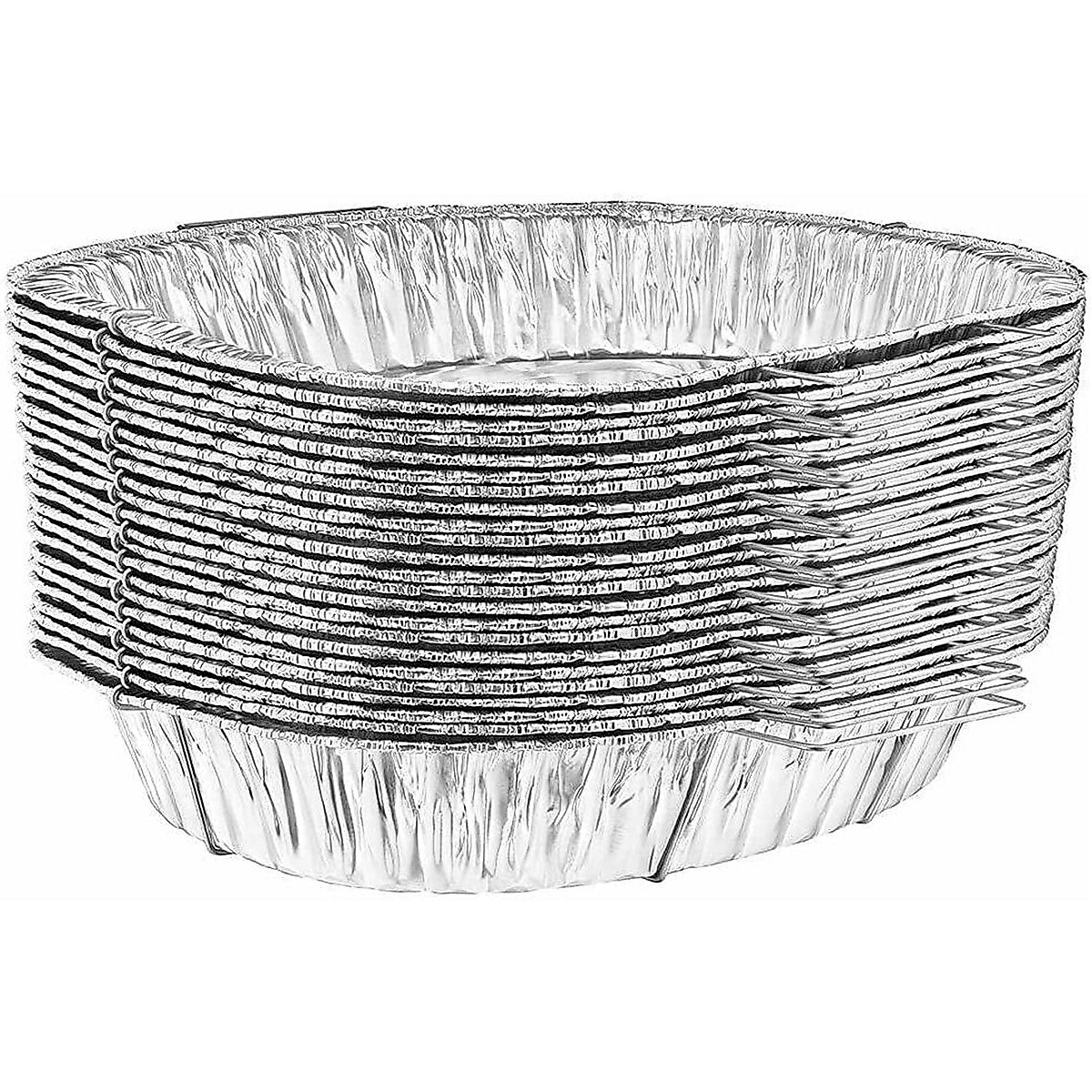 Nicole Fantini Disposable Aluminum Oval Roaster pan with Handle Rack 18.25 L X 13 W X 3.5'': Qty 10, Silver