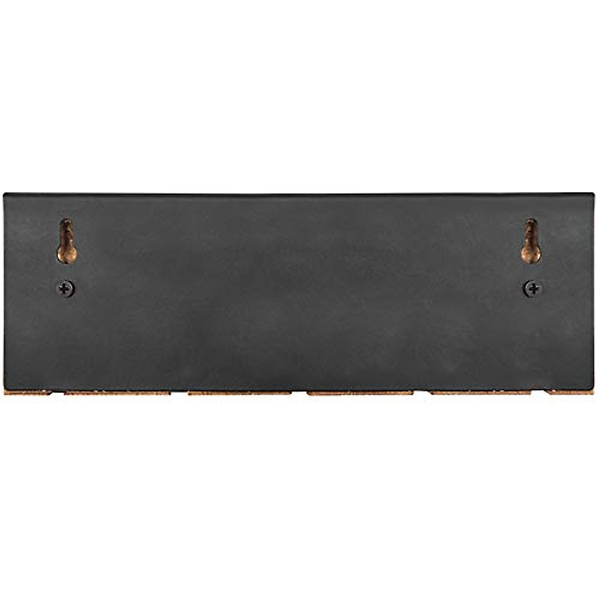 MyGift Entryway Shelf Rack with 5 Key Hooks, Wall-Mounted Burnt Solid Wood and Matte Black Decorative Shelf