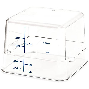 Carlisle FoodService Products Squares Square Food Storage Container with Stackable Design for Catering, Buffets, Restaurants, Polycarbonate (Pc), 12 Quarts, Clear