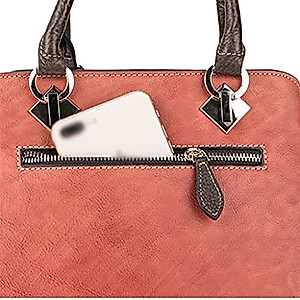 LDCHNH Fashion Genuine Leather Handbag Ladies Large Capacity Vintage Bag Floral Pattern Vintage Style Tote Bag