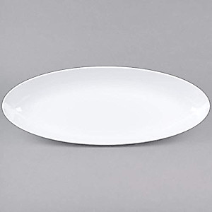 G.E.T. ML-256-W White 10.4 qt., 30" x 11.75" Deep Oval Platter, Break Resistant Dishwasher Safe Melamine Plastic, Siciliano Collection