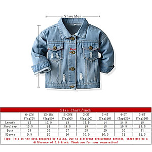 Baby Boys Girls Denim Jacket Kids Toddler Button Down Jeans Jacket Top(Light Blue, 120/4-5T)