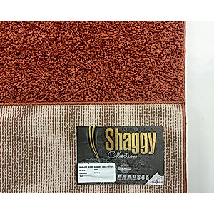 Shaggy Collection Solid Color Shag Area Rugs (Burnt Orange, 5'x7') (4097)