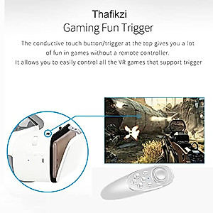 Virtual Reality Headset for Phones VR Headset VR Glasses with Controller for 3D Movies/Games Metaverse Goggles with Bluetooth Headset Compatible with All iPhone/Android Phones with 4.7"-6.3" (White)