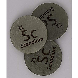 Scandium (Sc) 24.26mm Metal Disc 99.9% Pure for Collection or Experiments