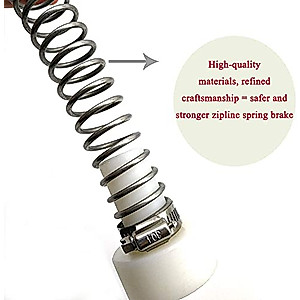 CRESTWALKER Heavy Duty Stainless Steel 6 3/8 ft Zipline Spring Brake Fits Cable up to 1/2" for Kids Backyard Zip Line Braking System