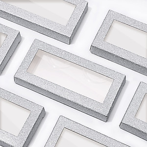 Noverlife 60PCS Empty Eyelash Packaging Box and Tray, 30 False Eyelash Storage Case 30 Transparent Tray, Lash Packaging Storage Container Lash Case Holder Tray Fake Lashes Holder Set - Glitter Silver