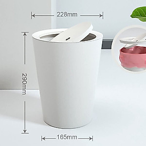 FEER Trash Can Shake Lid Type Household Simple Bathroom Large Living Room Bedroom Style Paper Basket (Color : Blue)