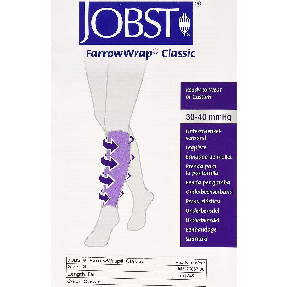 FarrowWrap Classic Legpiece, Tan with Compression Sock, BSN FarrowMed (Regular-XLarge)