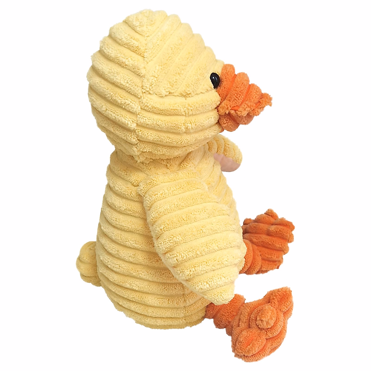 Doindute Corduroy Duck Plush Stuffed Animal, Cute Furry Yellow Duck Toy, Soft Cuddly Plushie Hugger Toy for Boys Girls, Gifts for Kids or Girlfriend, 9 Inches