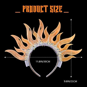 DRESBE Light Up Headband LED Fire Headbands Flame Hair Hoop Party Prom Rave Hair Accessories for Women (Yellow Light)