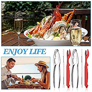 Zhehao 61 Pcs Seafood Tools Set includes 20 Crab Crackers, 20 Lobster Shellers, 20 Crab Leg Forks and 1 Storage Bag, Nut Cracker Set for Home Kitchen Party Tools