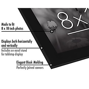 Americanflat 8x10 Picture Frame - 6 Piece Gallery Wall Frame Set in Black - Composite Wood with Polished Plexiglass - Horizontal and Vertical Formats for Wall and Tabletop