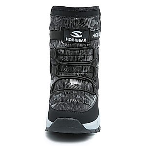 GUBARUN Boys Snow Boots Kids Outdoor Warm Shoes Waterproof (Black1, 1.5)