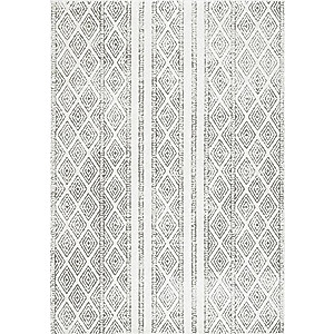 nuLOOM Sarina Tribal Diamonds Area Rug, 8x10, Grey