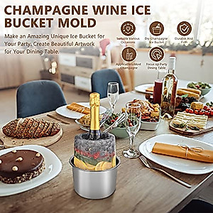 Champagne Ice Bucket, Wine Chiller Ice Mold, Bucket Ice Mold, Diy Kinds of Ice Buckets You Like, Easily Make a Variety of Exquisite Champagne Wine Buckets, Beautiful Decoration to Your Party.