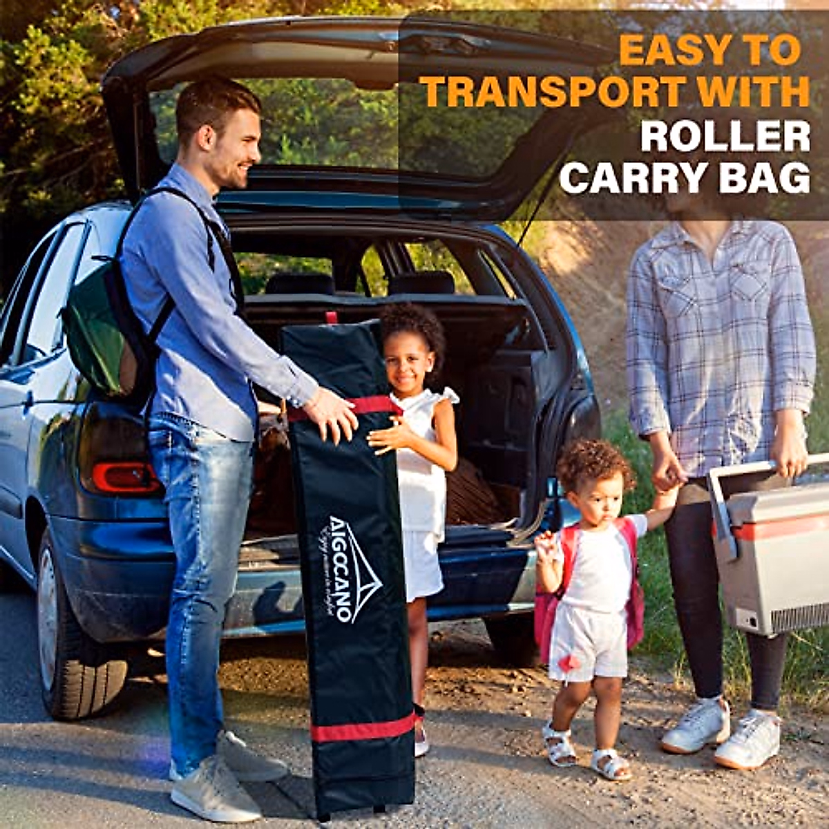 AIGOCANO Canopy Tent,Outdoor 10x10 Pop Up Canopy, Instant Tents for Parties with Roller Bag,4 Sandbags,Portable Easy Up Canopies (Brown)